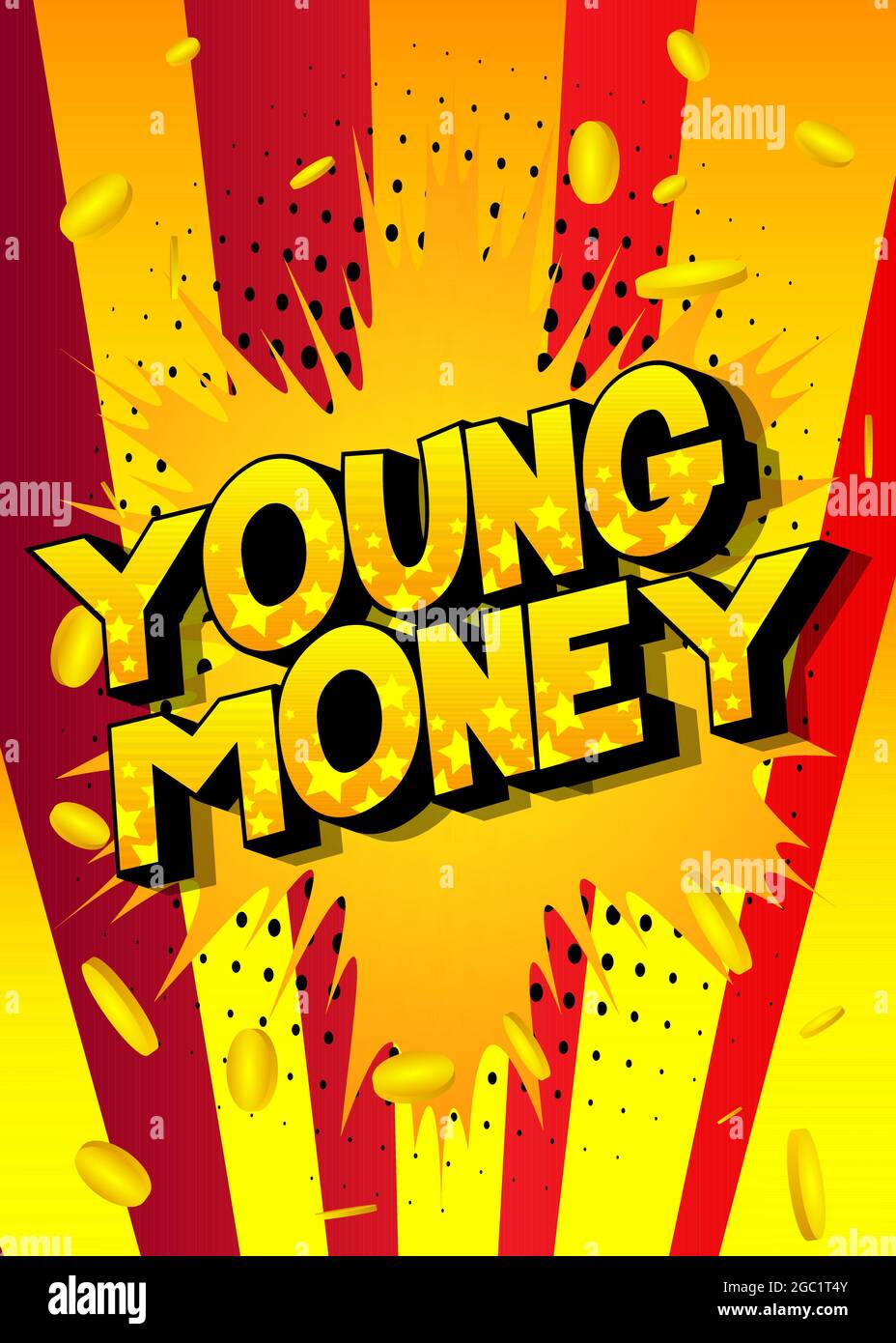 Young Money - Comic book word on colorful comics background. Abstract ...