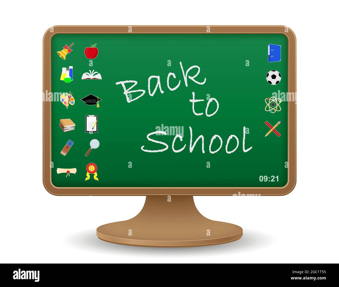 school blackboard monitor screen education concept vector illustration ...