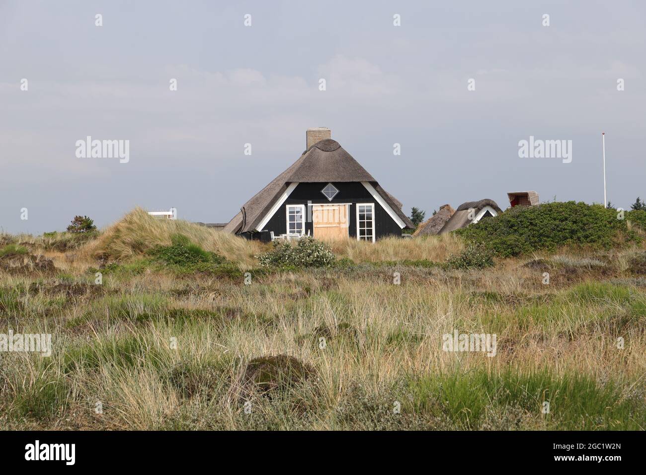 a thatched cottage on the North Sea in Denmark Stock Photo - Alamy