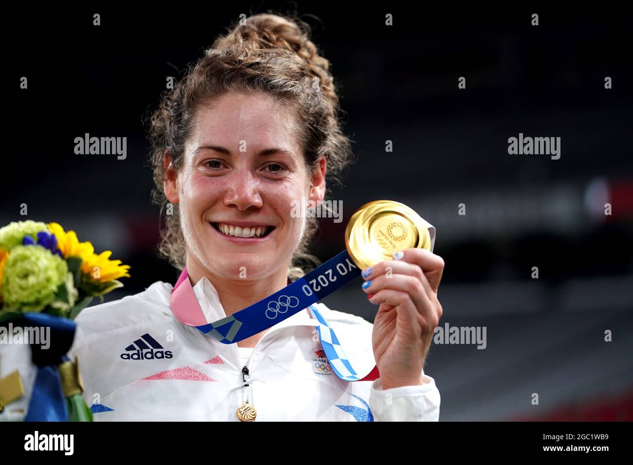 Great Britain's Kate French after winning a gold medal in the Modern ...