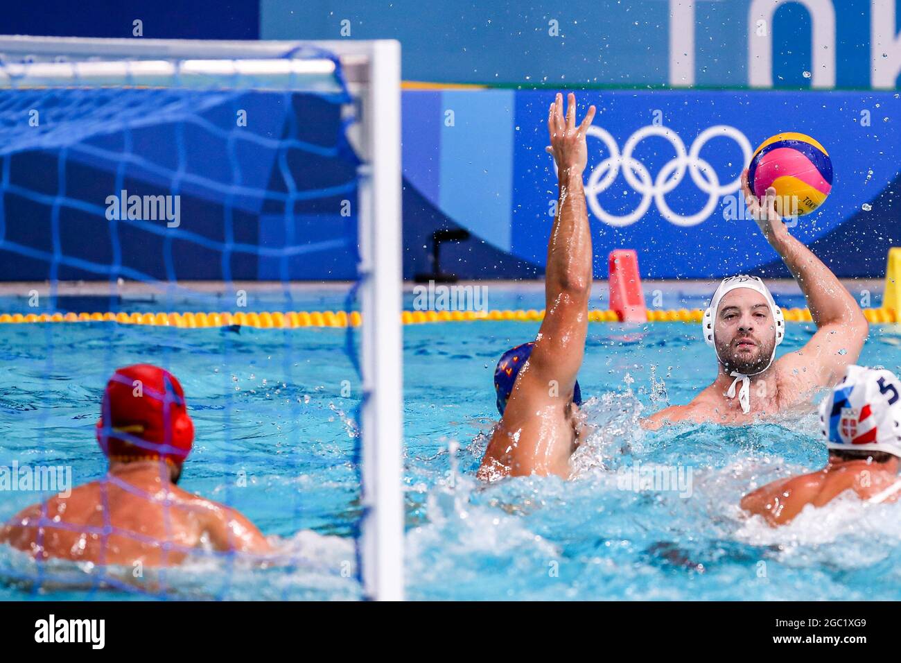TOKYO, JAPAN - AUGUST 6: Felipe Perrone of Spain, Filip Filipovic of ...
