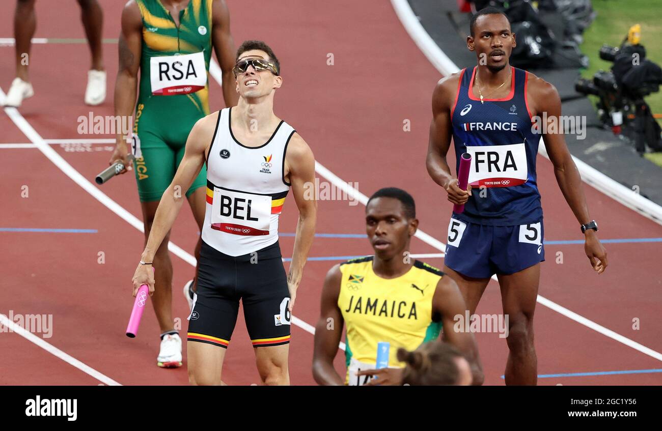 Belgian Jonathan Borlee pictured during the heats of the 4x400m men ...