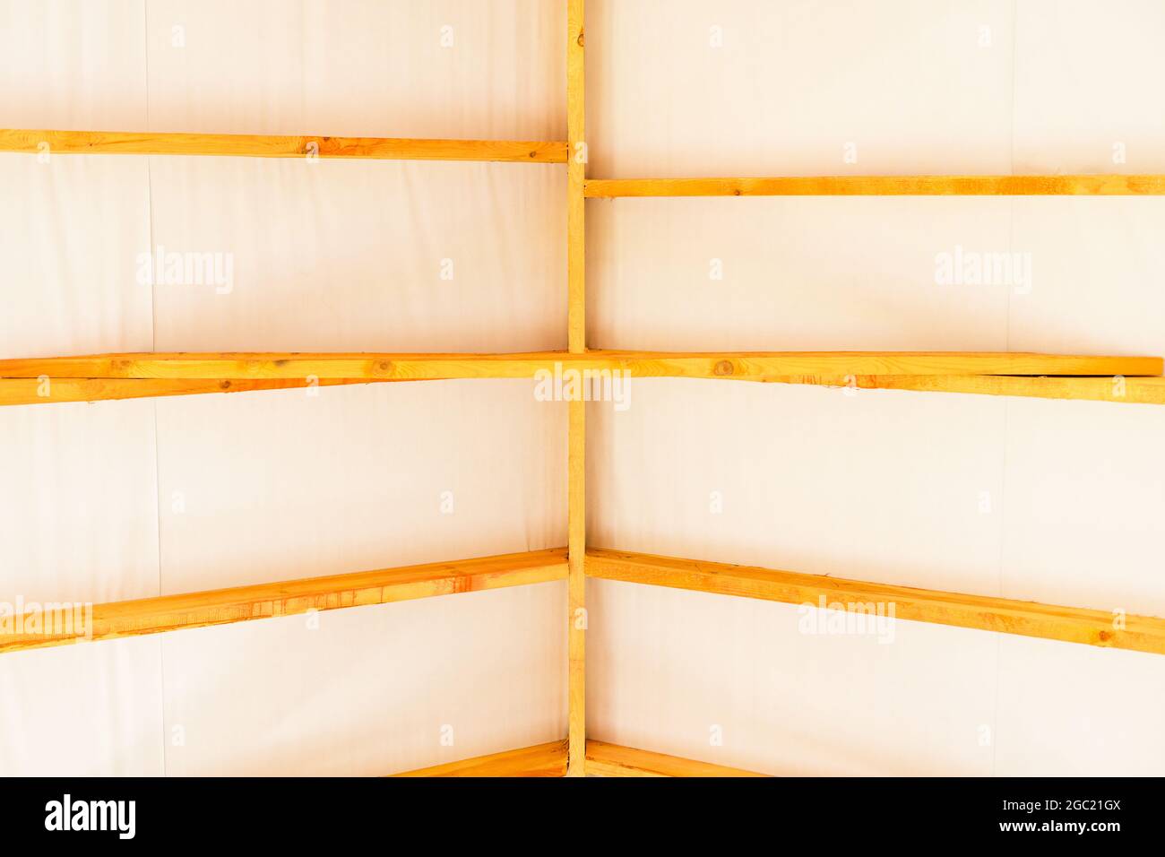 The inner part of the roof of the roof with timber frame Stock Photo ...