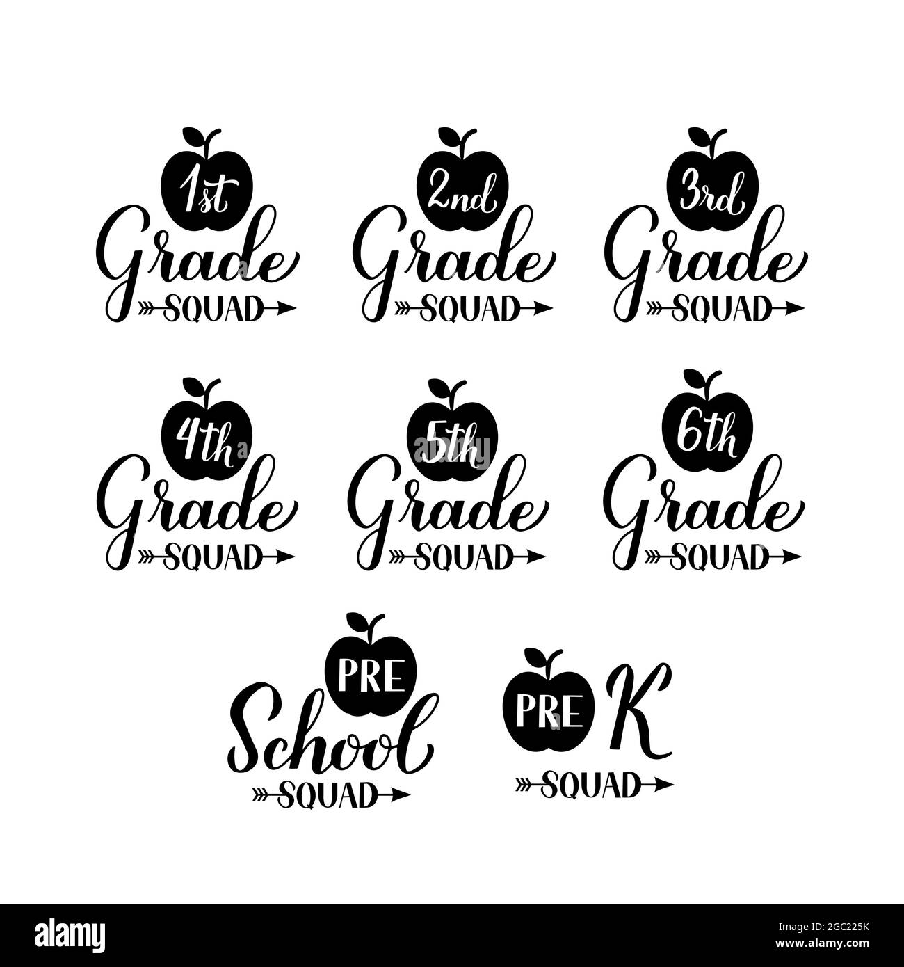 School Grade Squad Set. First day of school bundle. 1st, 2nd, 3rd, 4st ...