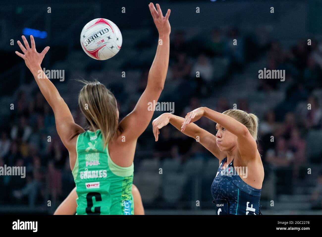 MELBOURNE, AUSTRALIA - MAY 01: Kate Moloney of the Melbourne Vixens ...