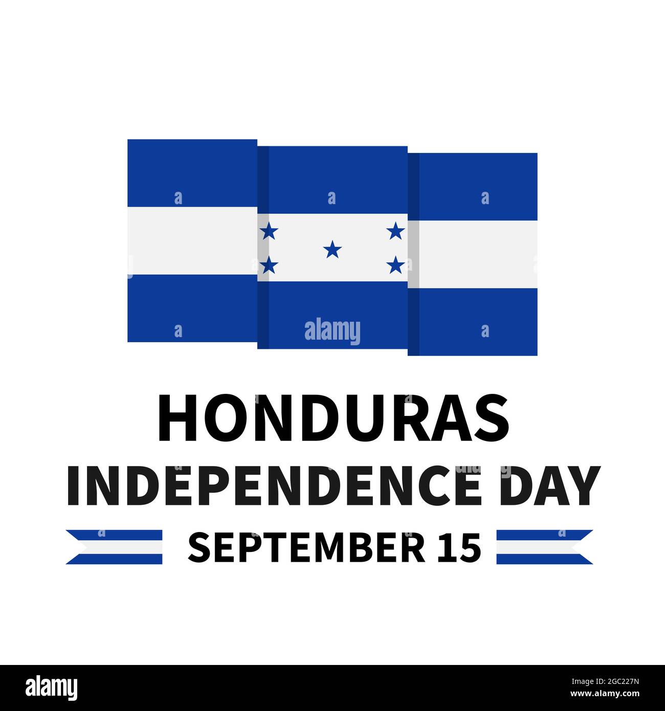 Honduras Independence Day calligraphy lettering with flag. National ...