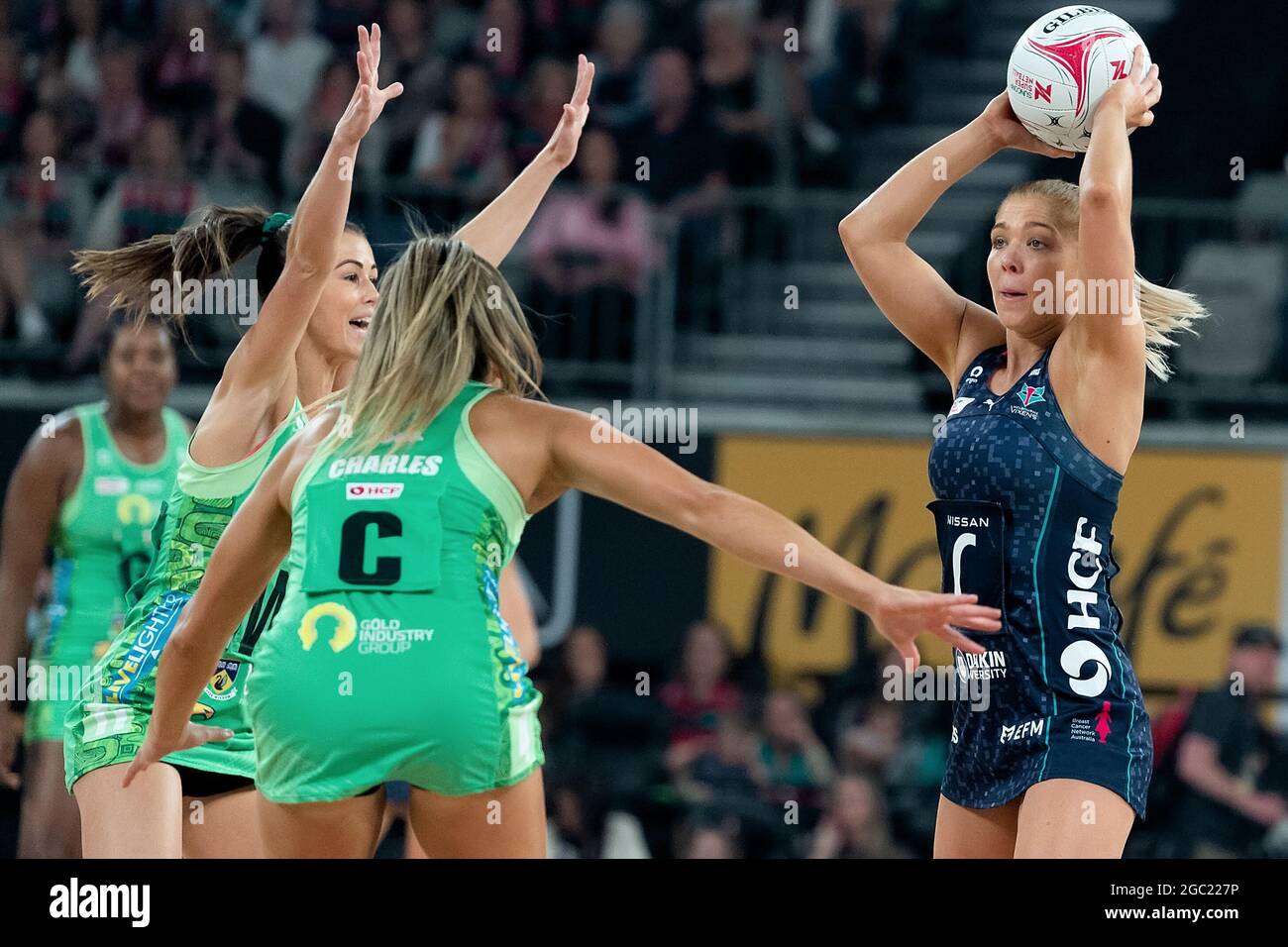 MELBOURNE, AUSTRALIA - MAY 01: Kate Moloney of the Melbourne Vixens ...