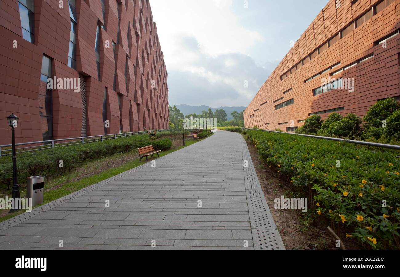 Outdoor terrace walkway Stock Photo - Alamy
