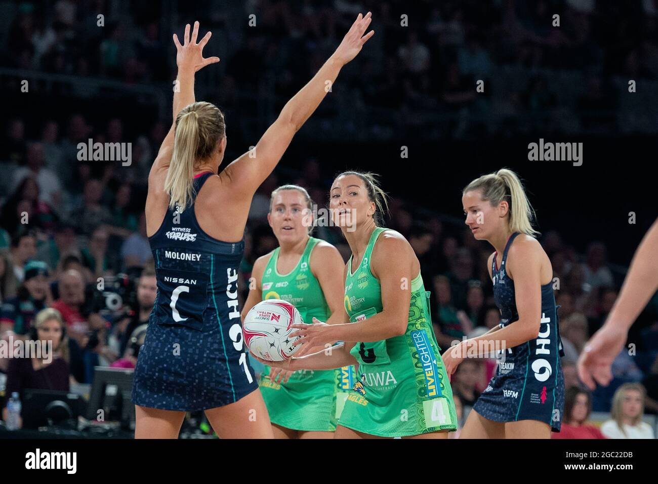 MELBOURNE, AUSTRALIA - MAY 01: Jessica Anstiss of the West Coast Fever ...