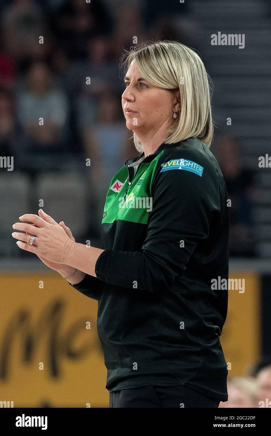 MELBOURNE, AUSTRALIA - MAY 01: West Coast Fever head coach Stacey ...