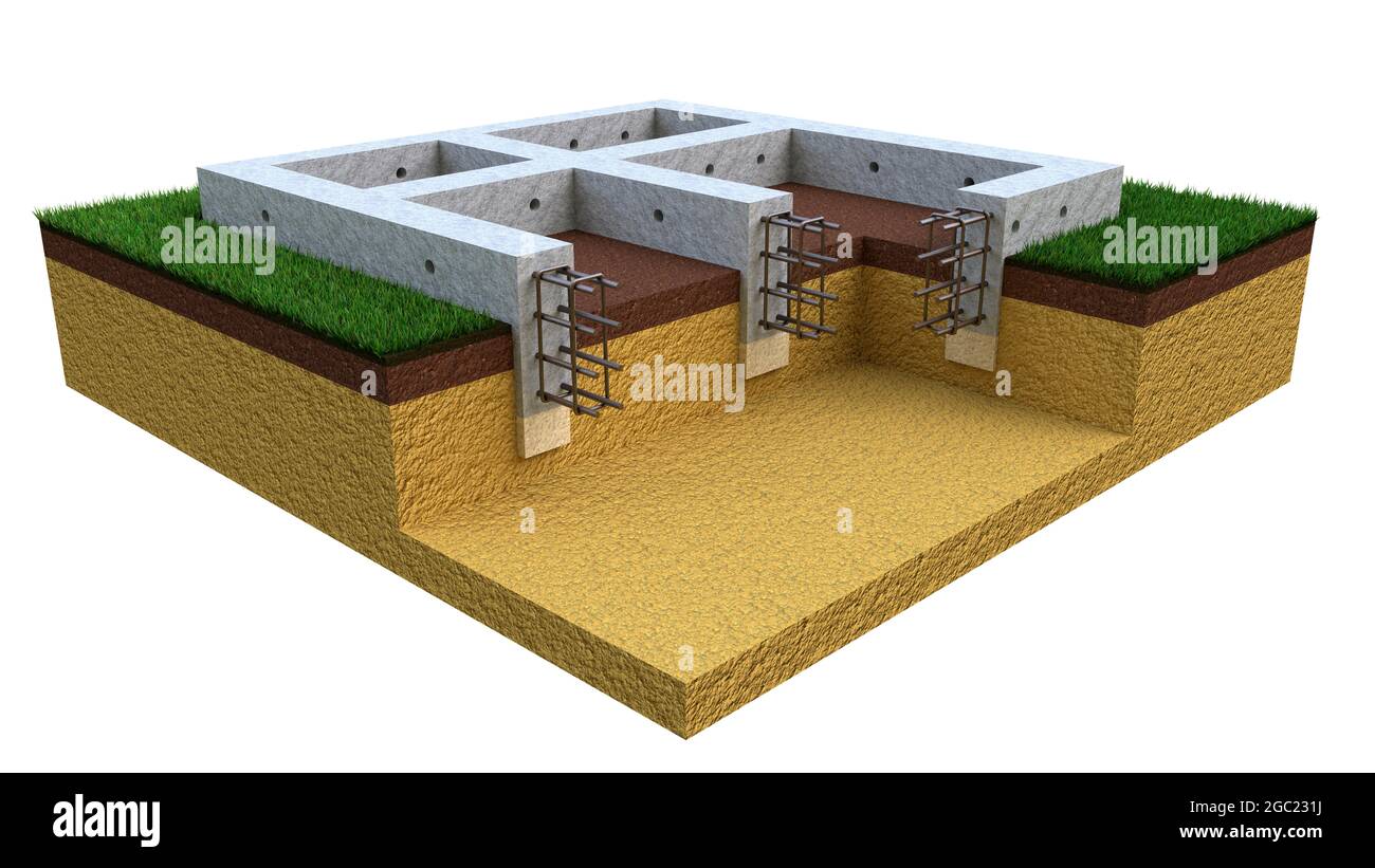 Reinforced concrete wall Cut Out Stock Images & Pictures - Alamy