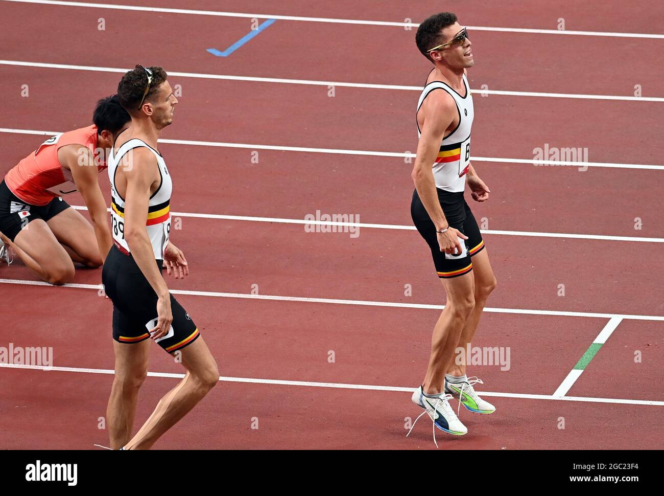 Belgian Dylan Borlee and Belgian Jonathan Borlee pictured after the ...