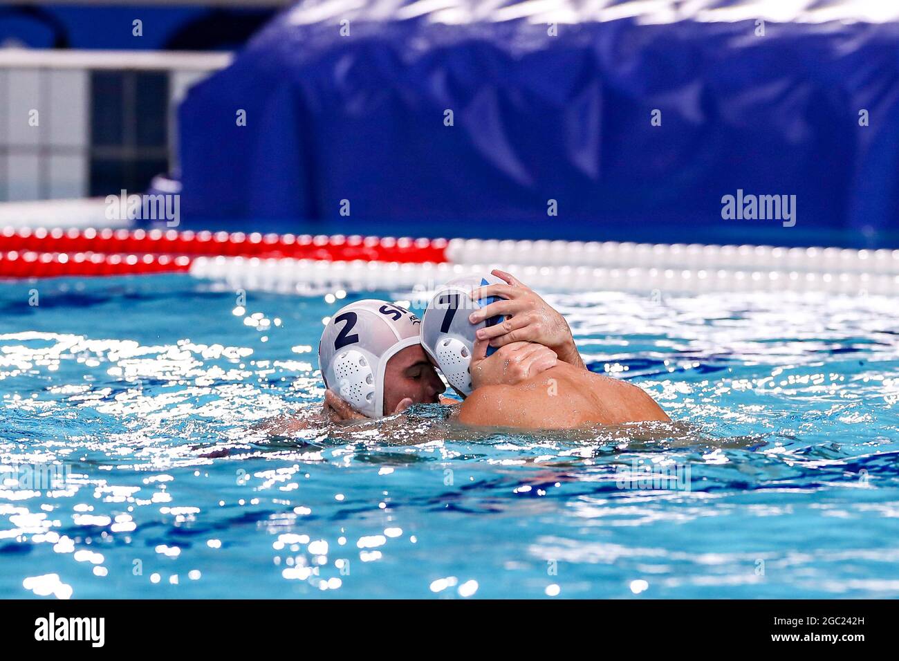 TOKYO, JAPAN - AUGUST 6: Dusan Mandic of Serbia, Strahinja Rasovic of ...