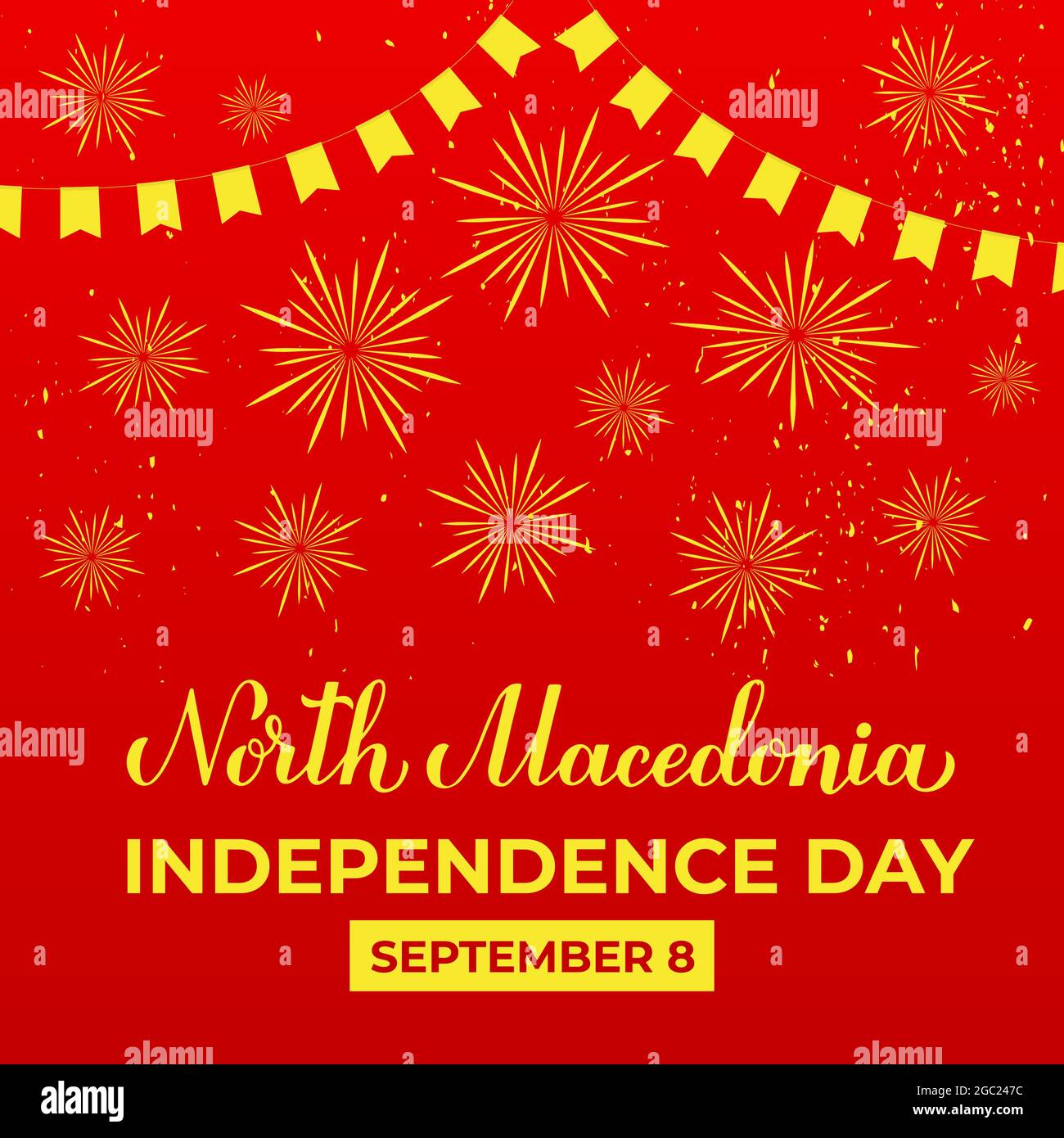 North Macedonia Republic Day typography poster. National holiday on ...