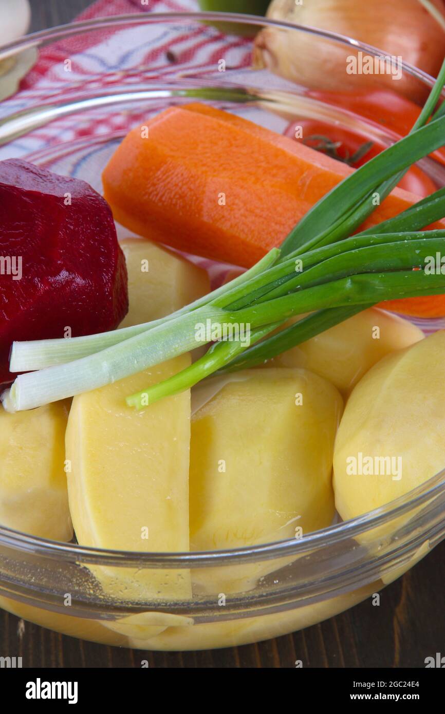 Composition of vegetables close-up Stock Photo - Alamy