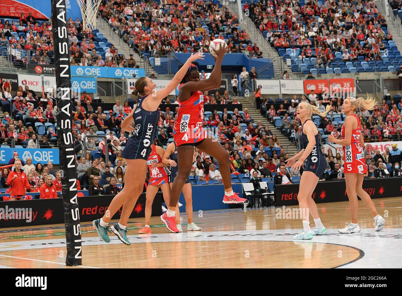 SYDNEY, AUSTRALIA - MAY 16: Sam Wallace of the NSW Swifts catches the ...