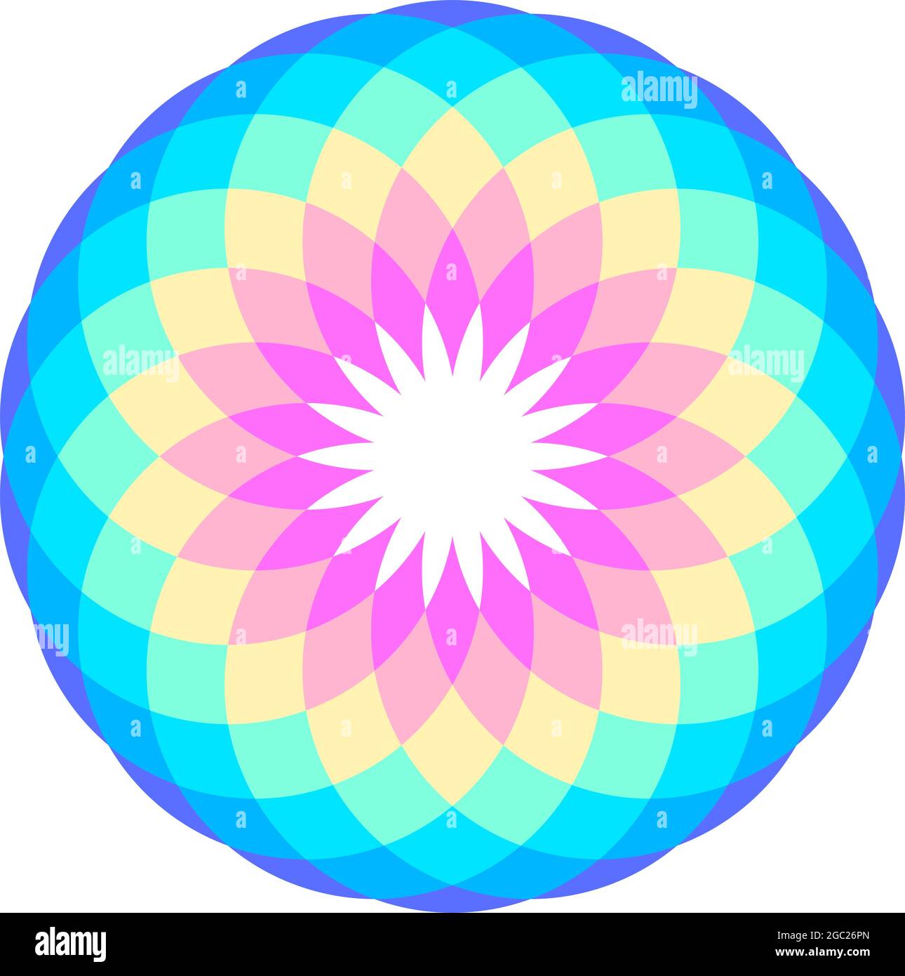 Simple rainbow colored circular mandala design, vector illustration ...