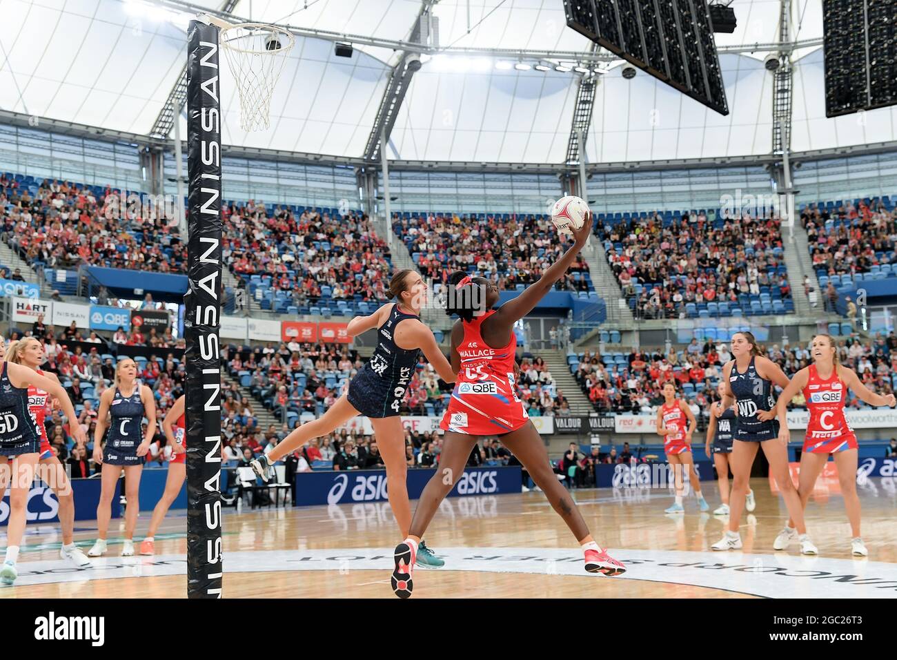 SYDNEY, AUSTRALIA - MAY 16: Sam Wallace of the NSW Swifts catches the ...