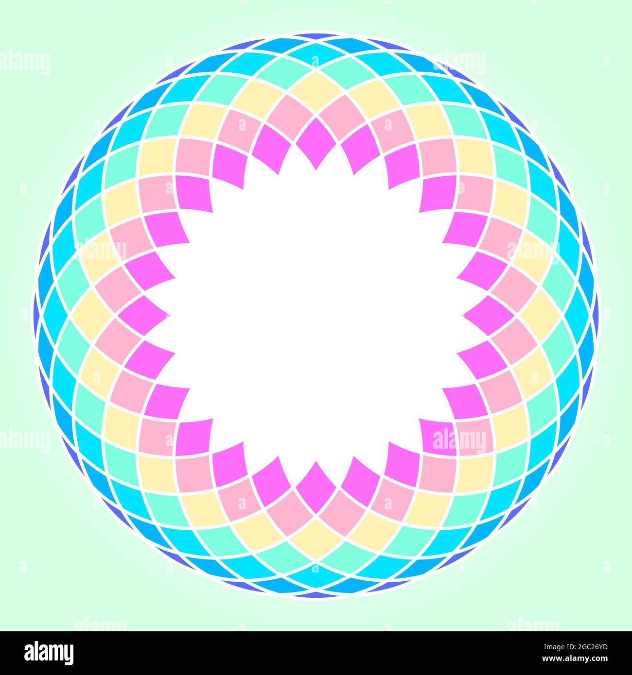 Simple rainbow colored circular mandala design, vector illustration ...