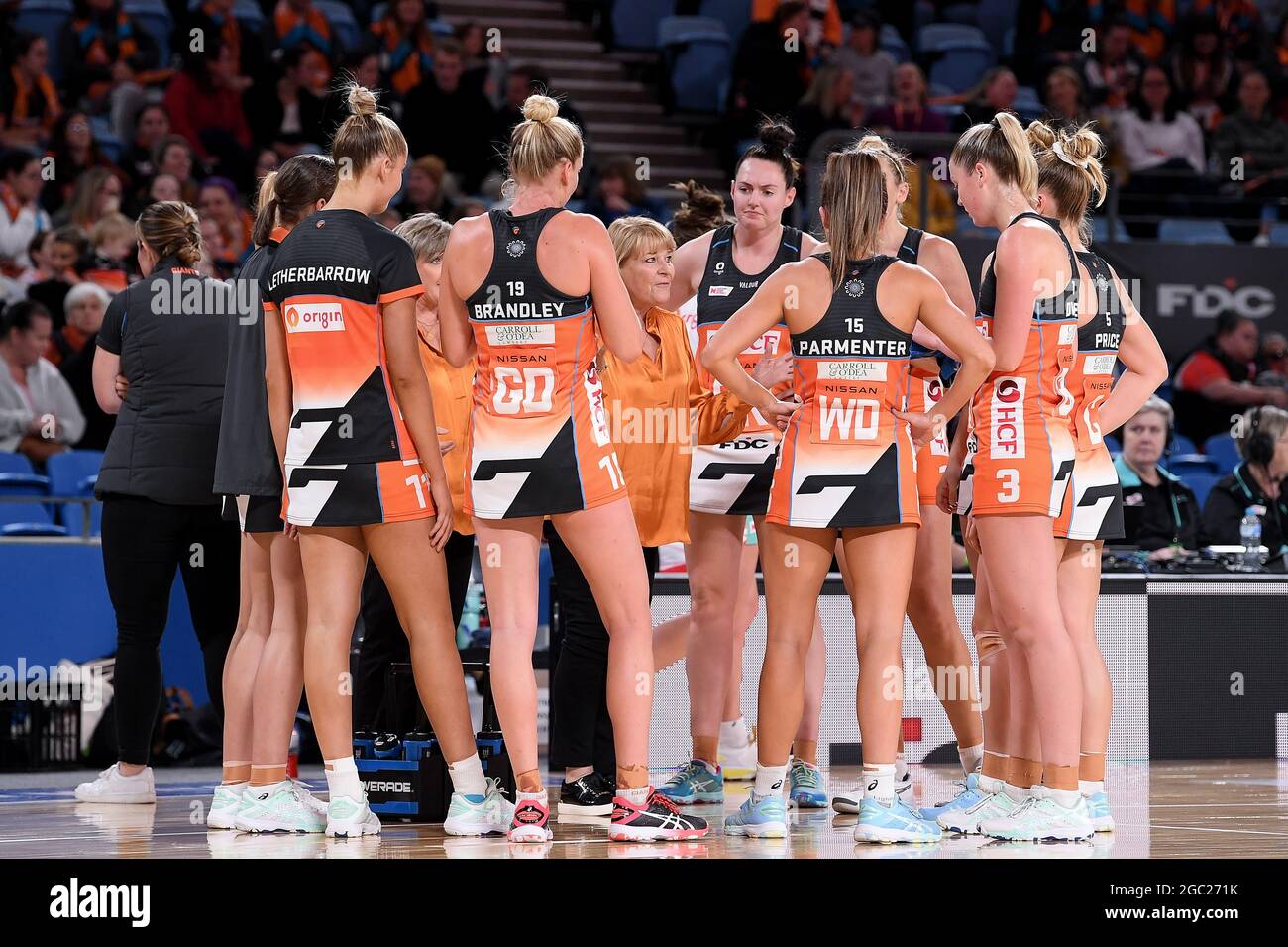 SYDNEY, AUSTRALIA - MAY 16: Giants Netball coach Julie Fitzgerald talks ...