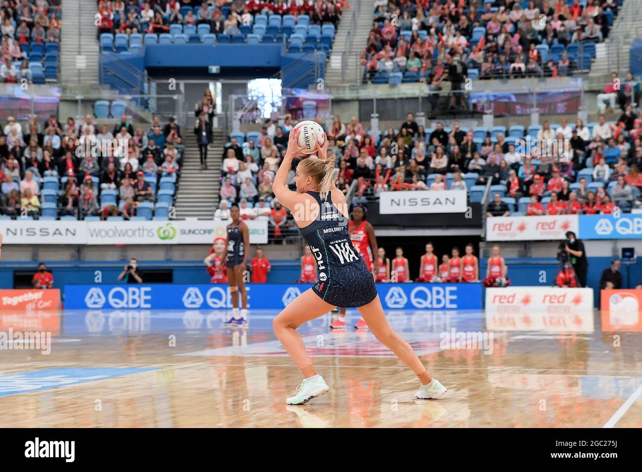 SYDNEY, AUSTRALIA - MAY 16: Kate Moloney of the Melbourne Vixens passes ...