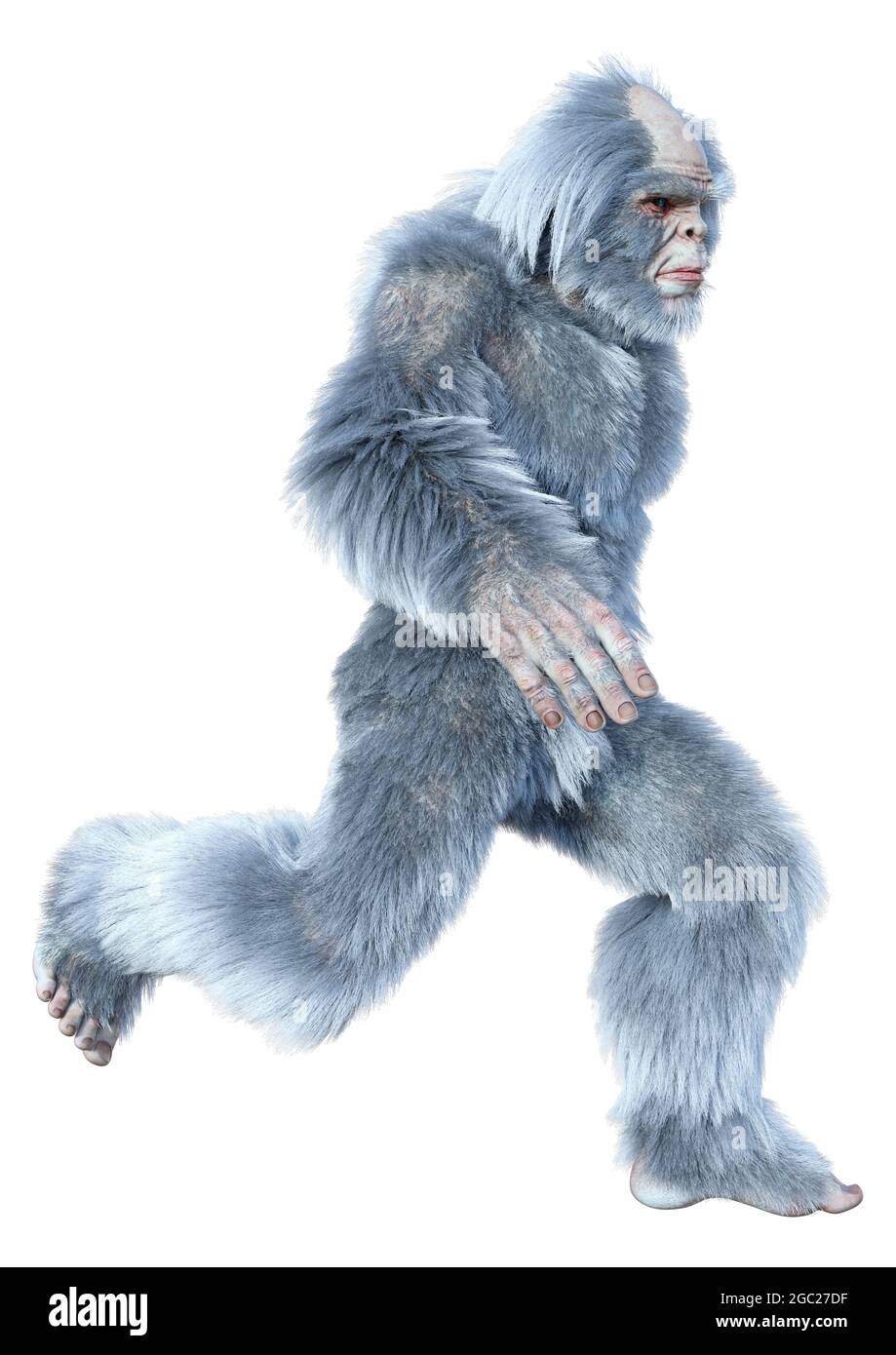 3D rendering of a fantasy creature yeti isolated on white background ...