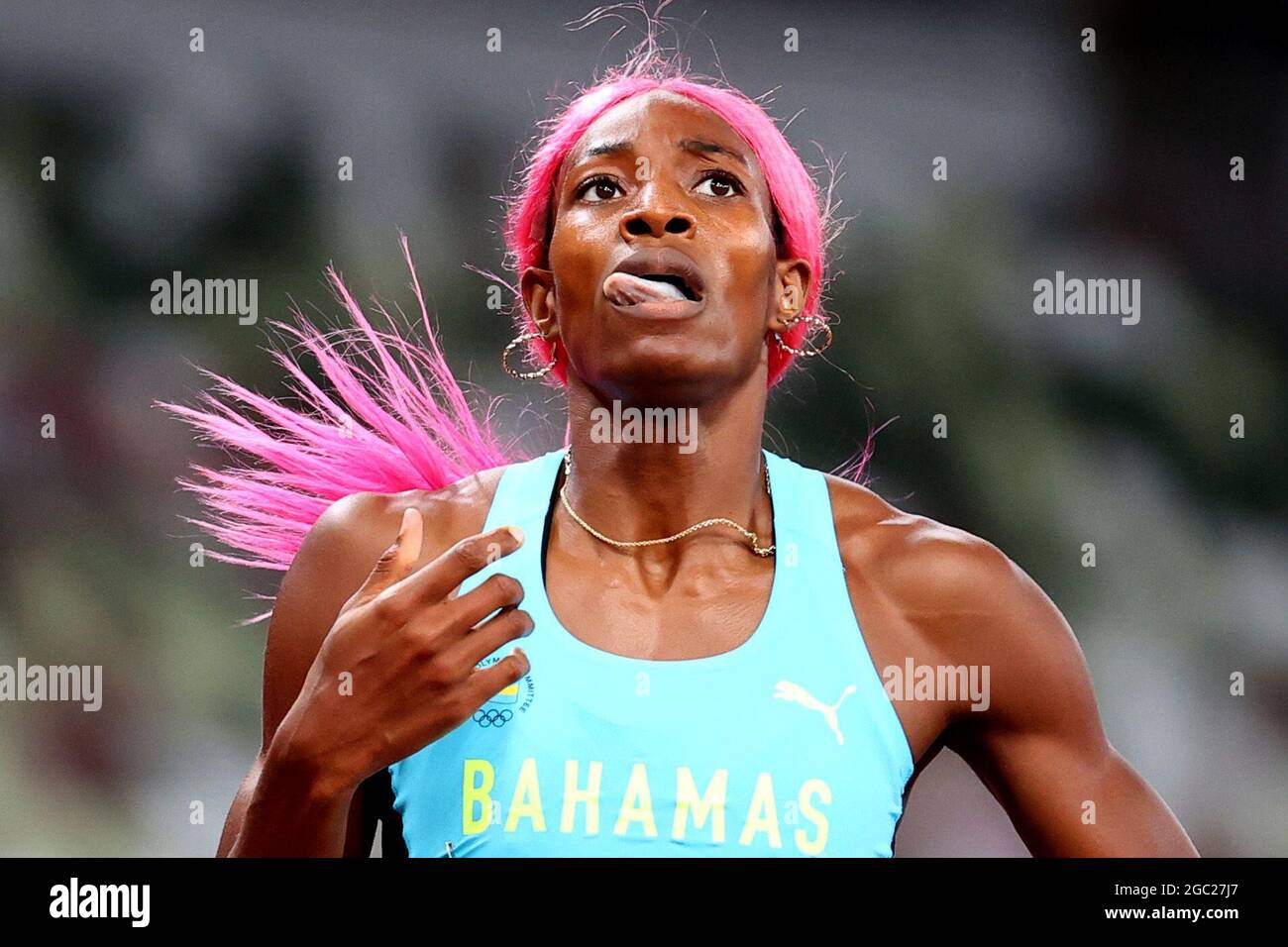 Bahamas shaunae miller reacts hi-res stock photography and images - Alamy