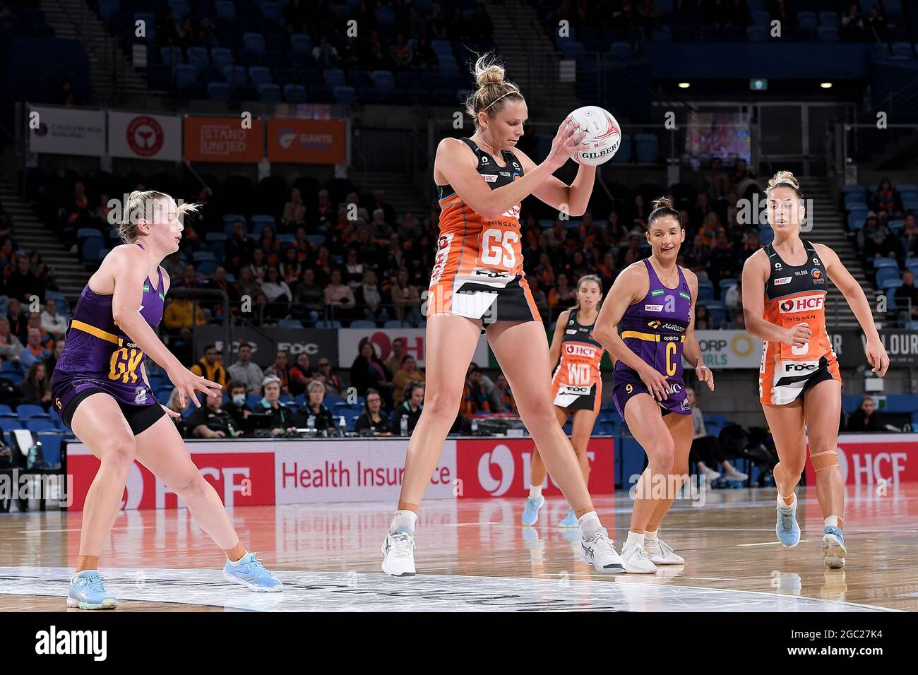 SYDNEY, AUSTRALIA - MAY 16: Jo Harten of the Giants Netball catches the ...