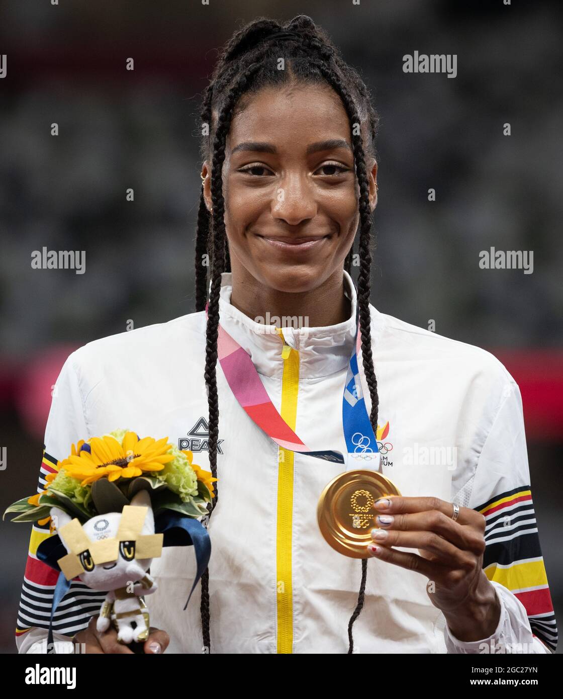 Olympic Champion Nafissatou Nafi Thiam pictured during the medal ...