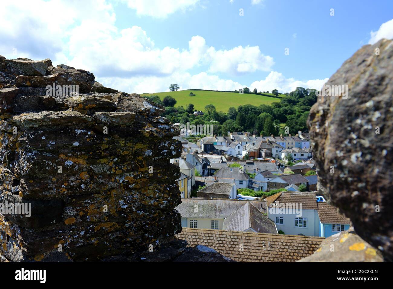 A scene from the castle at Totnes Stock Photo - Alamy