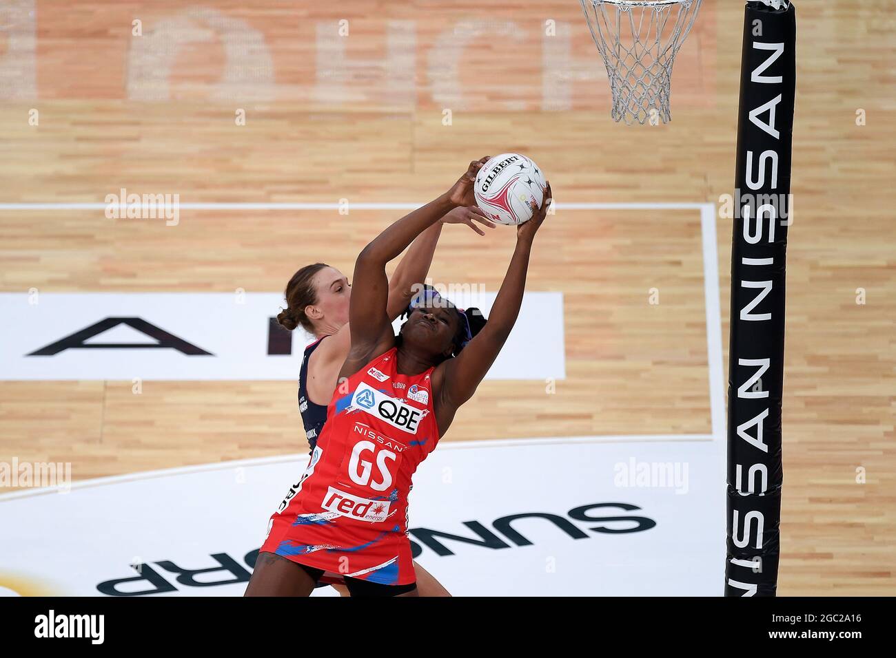 SYDNEY, AUSTRALIA - MAY 16: Sam Wallace of the NSW Swifts catches the ...