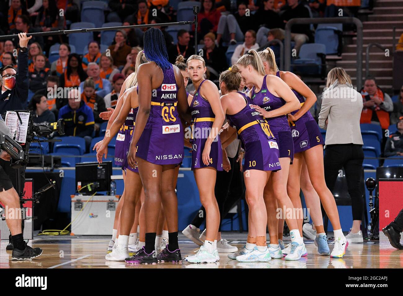 SYDNEY, AUSTRALIA - MAY 16: Firebirds in a huddle during the Suncorp ...