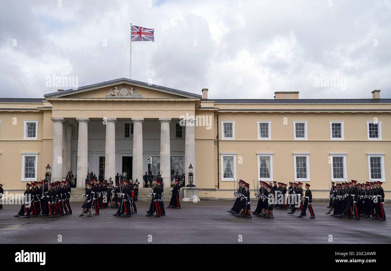 Officer cadets at the Sovereign's Parade at Royal Military Academy ...