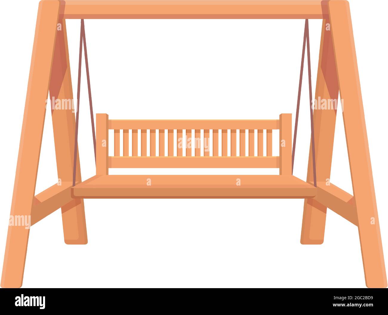 Outdoor swing icon cartoon vector. Garden bench. Wooden swing Stock ...