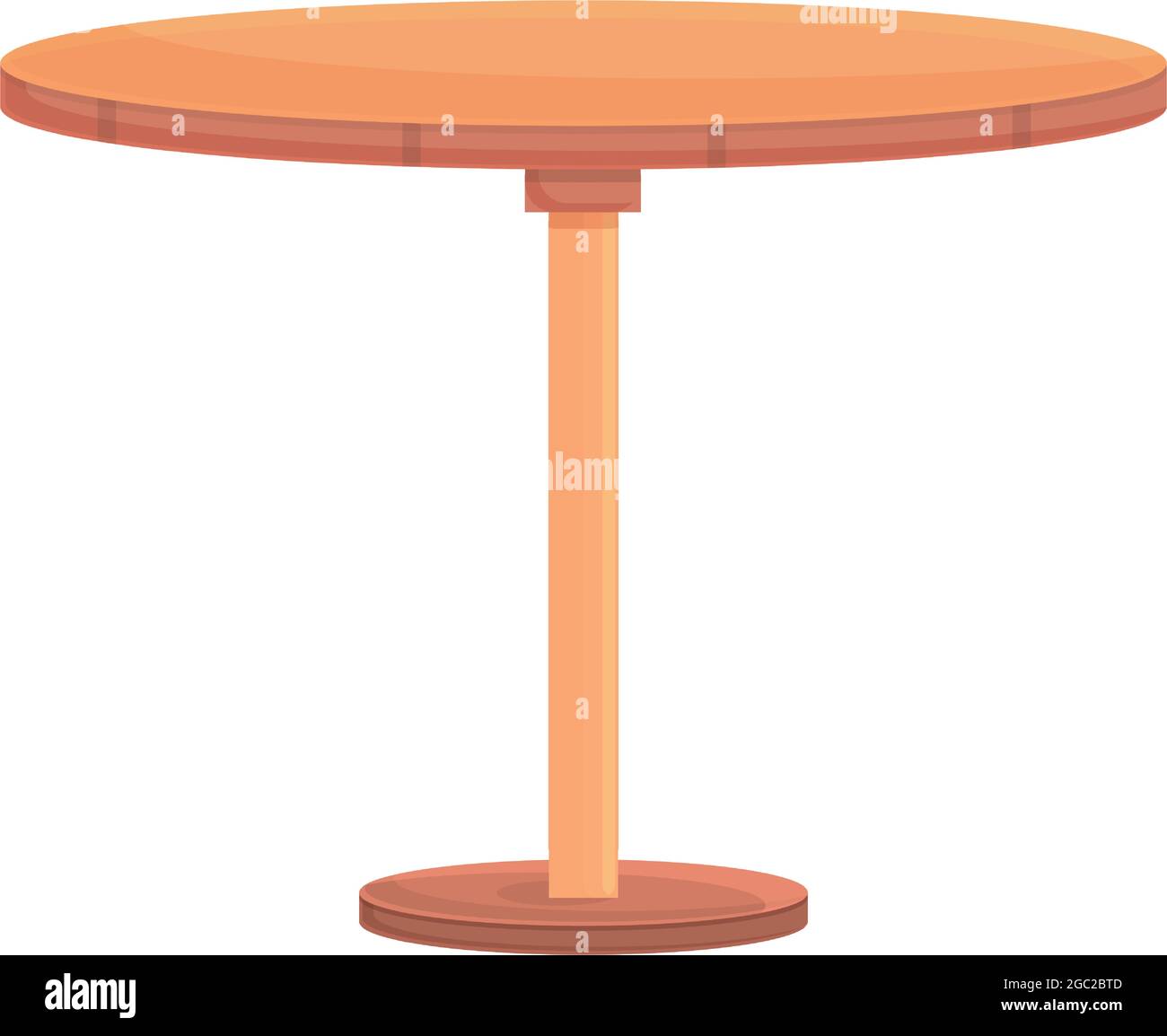 Round wood table icon cartoon vector. Wooden dinner top. Circle table ...