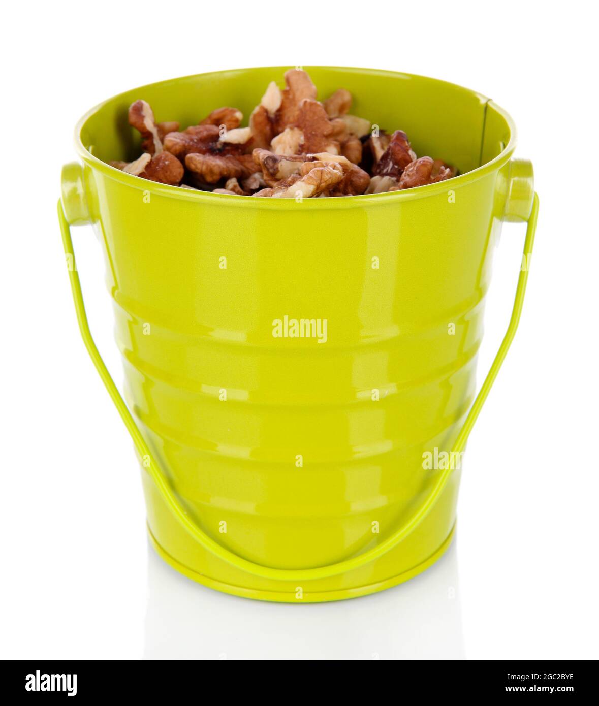 Bucket with nuts isolated on white Stock Photo - Alamy