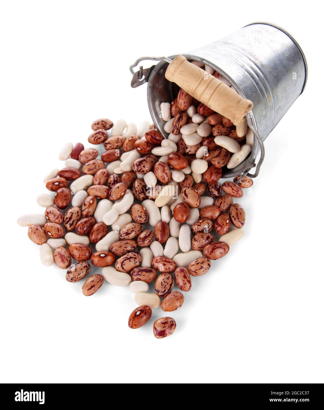Overturned bucket with beans isolated on white Stock Photo - Alamy