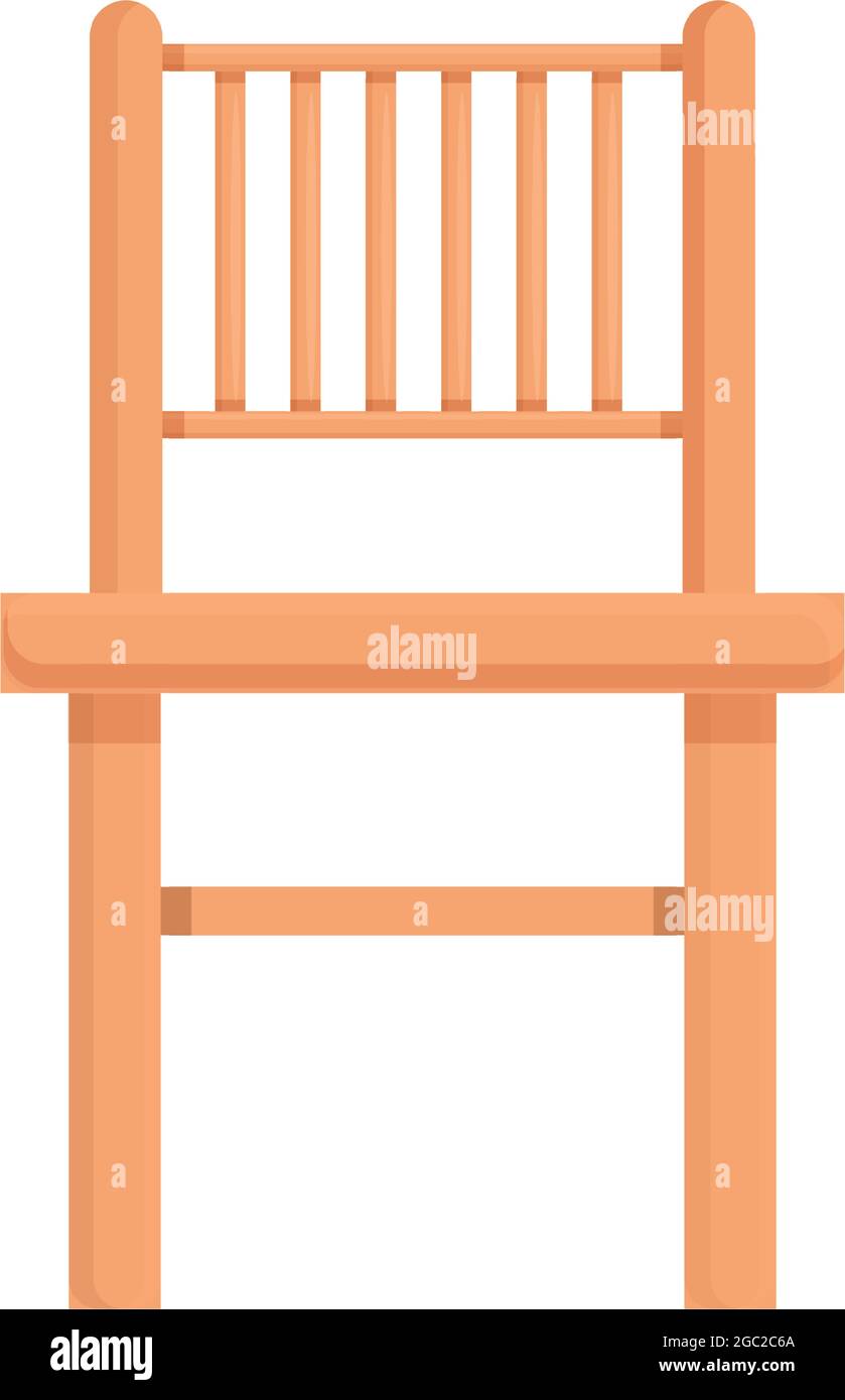Kid wood chair icon cartoon vector. Wooden patio chair. Garden cafe ...