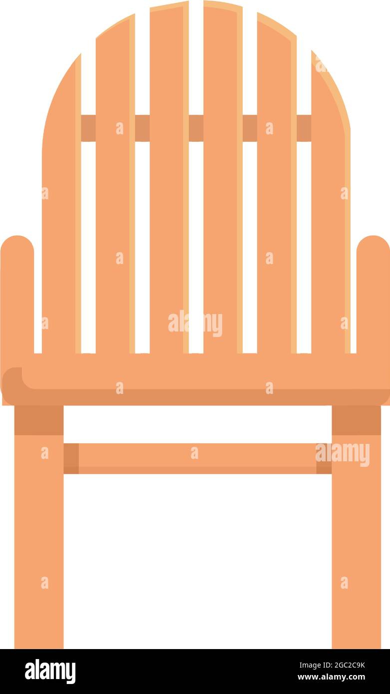 Outdoor chair icon cartoon vector. Wooden furniture. Garden patio Stock ...
