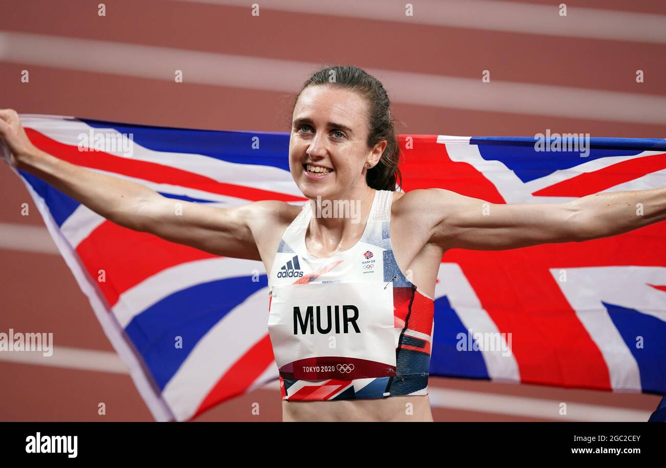 Great Britain's Laura Muir after winning a silver medal in the women’s ...