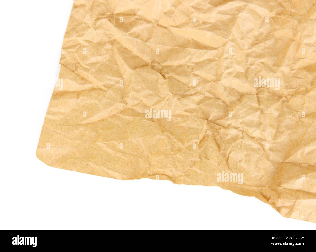 Old sheet of crumpled paper close-up isolated on white Stock Photo - Alamy