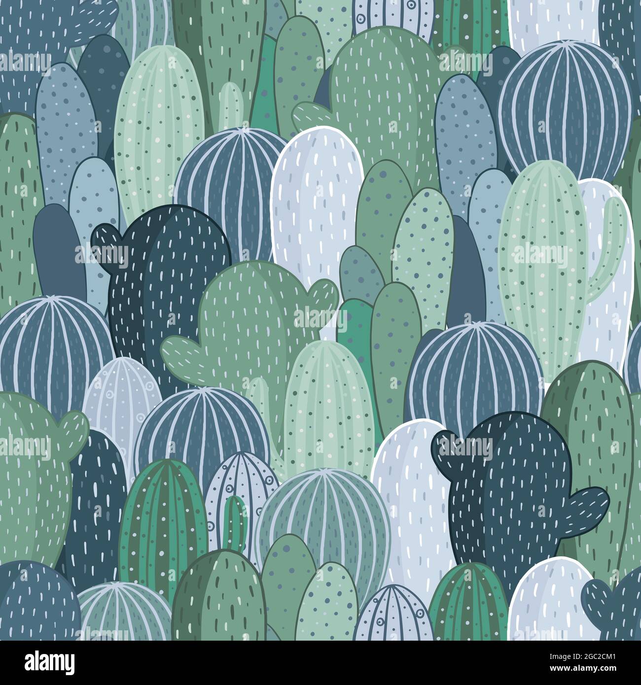 Seamless pattern cactus. Vector texture for textile, wrapping paper ...
