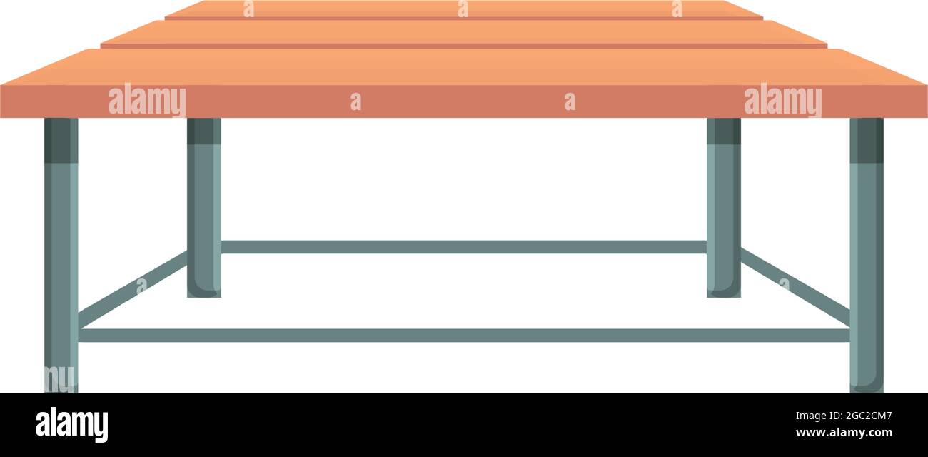 Outdoor wood table icon cartoon vector. Park furniture. Picnic table ...