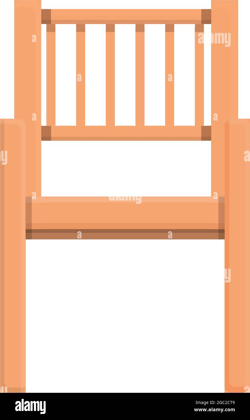 Outdoor wood chair icon cartoon vector. Wooden furniture. Cafe terrace ...