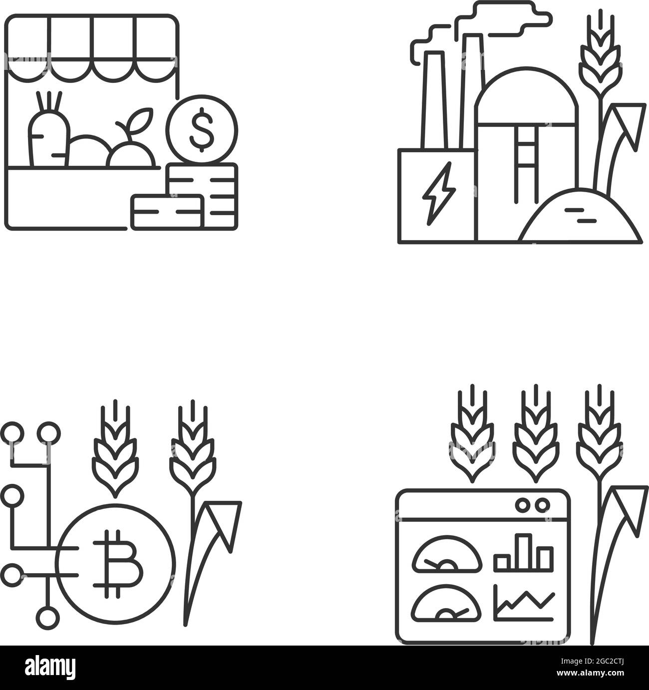 Agricultural innovations linear icons set Stock Vector Image & Art - Alamy