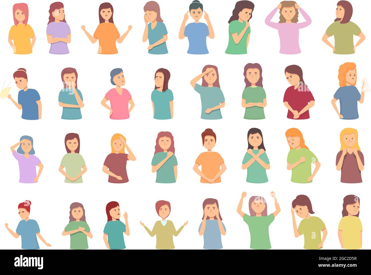 Menopause icons set cartoon vector. Female fertility. Age cycle Stock ...