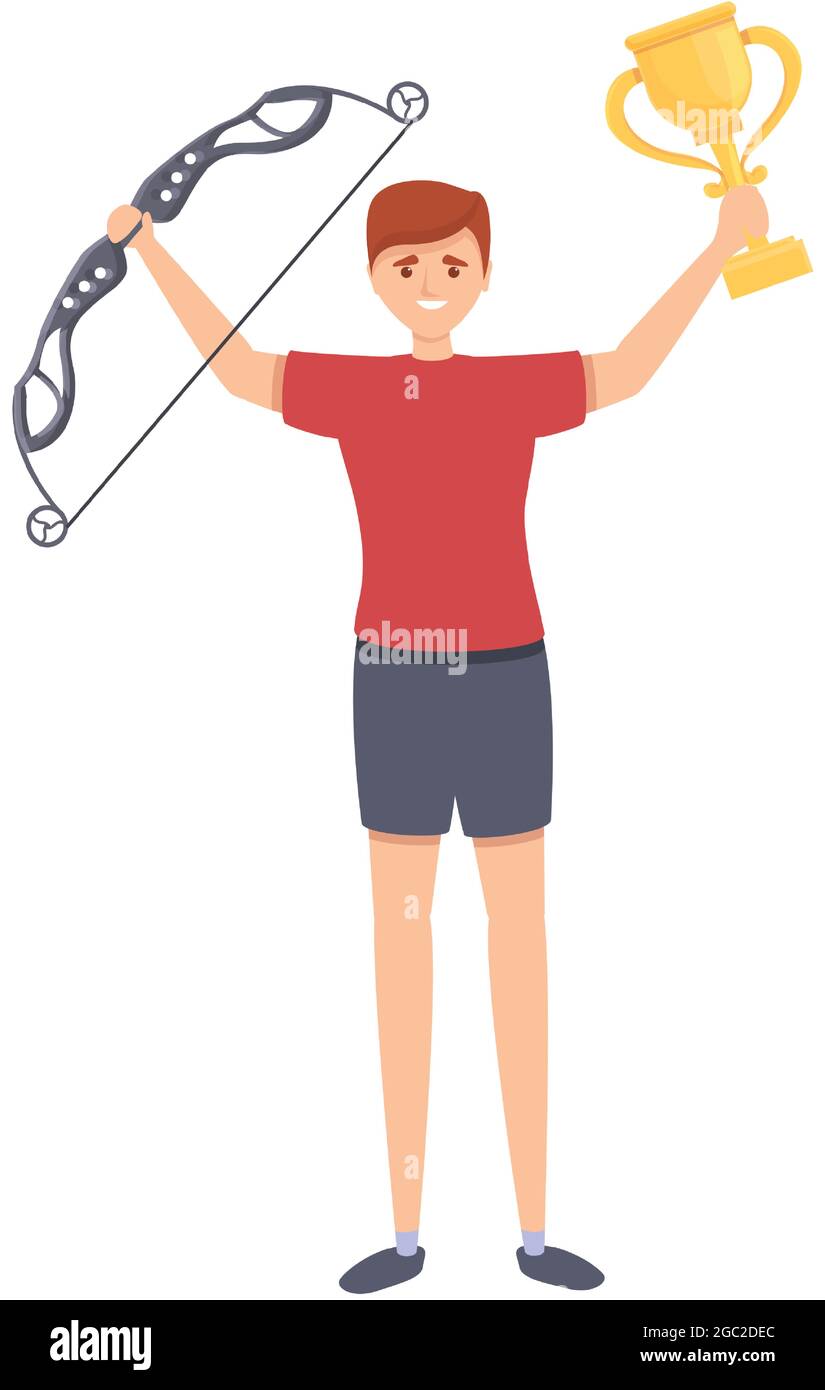 Archery winner icon cartoon vector. Archer man. Sport game Stock Vector ...