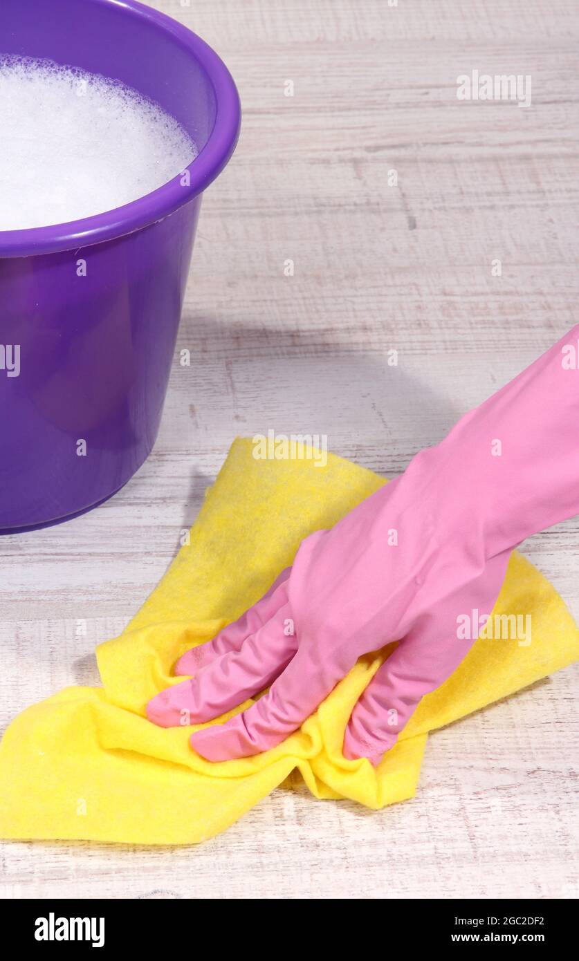 Washing the floor and all floor cleaning Stock Photo - Alamy