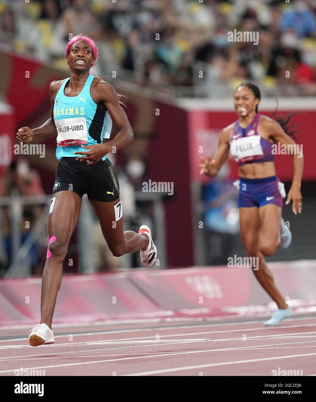 Tokyo, Japan. 6th Aug, 2021. Shaunae Miller-Uibo of Bahamas competes ...