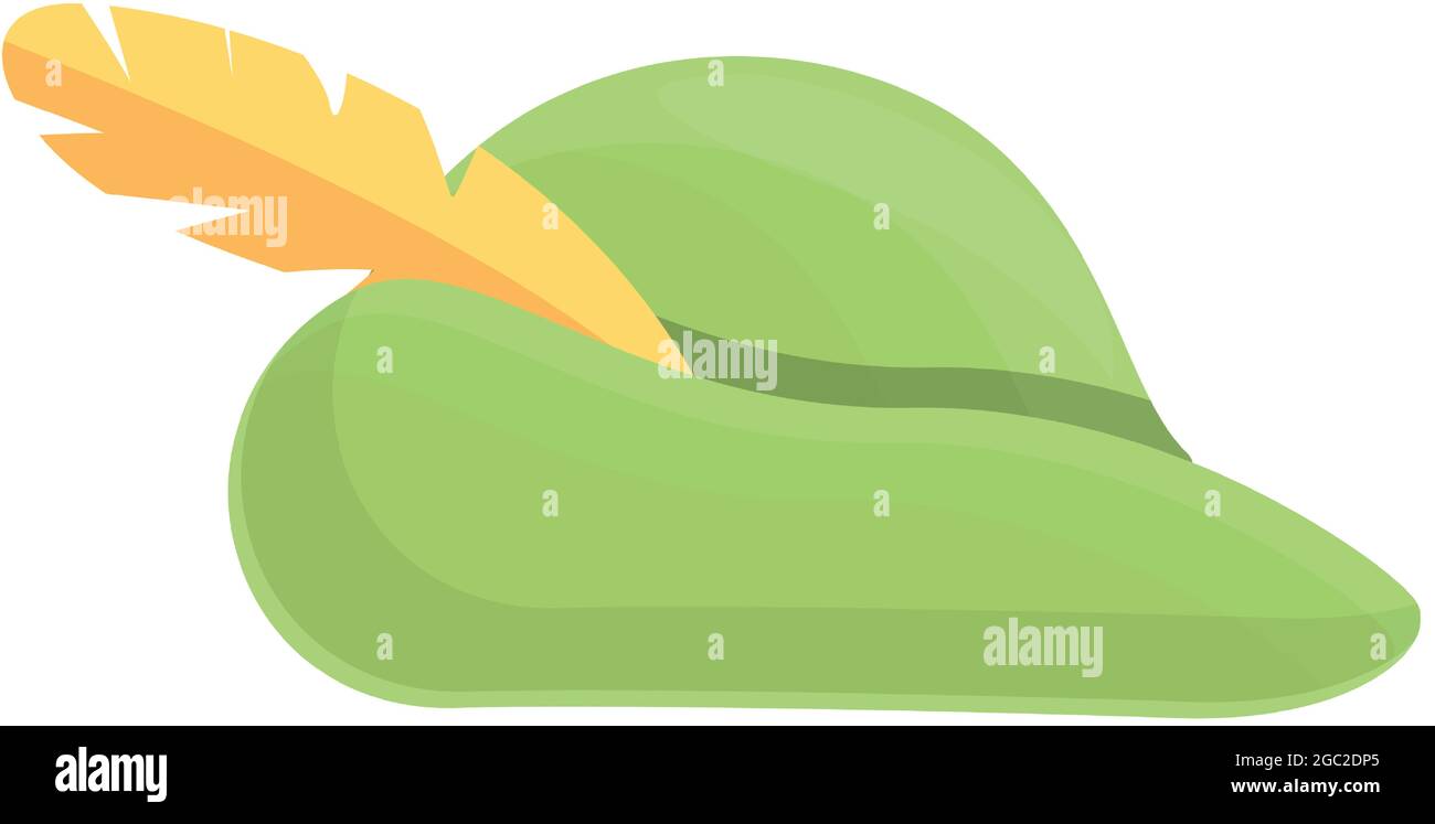 Archer green hat icon cartoon vector. Robin hood har. Arrow bow Stock ...